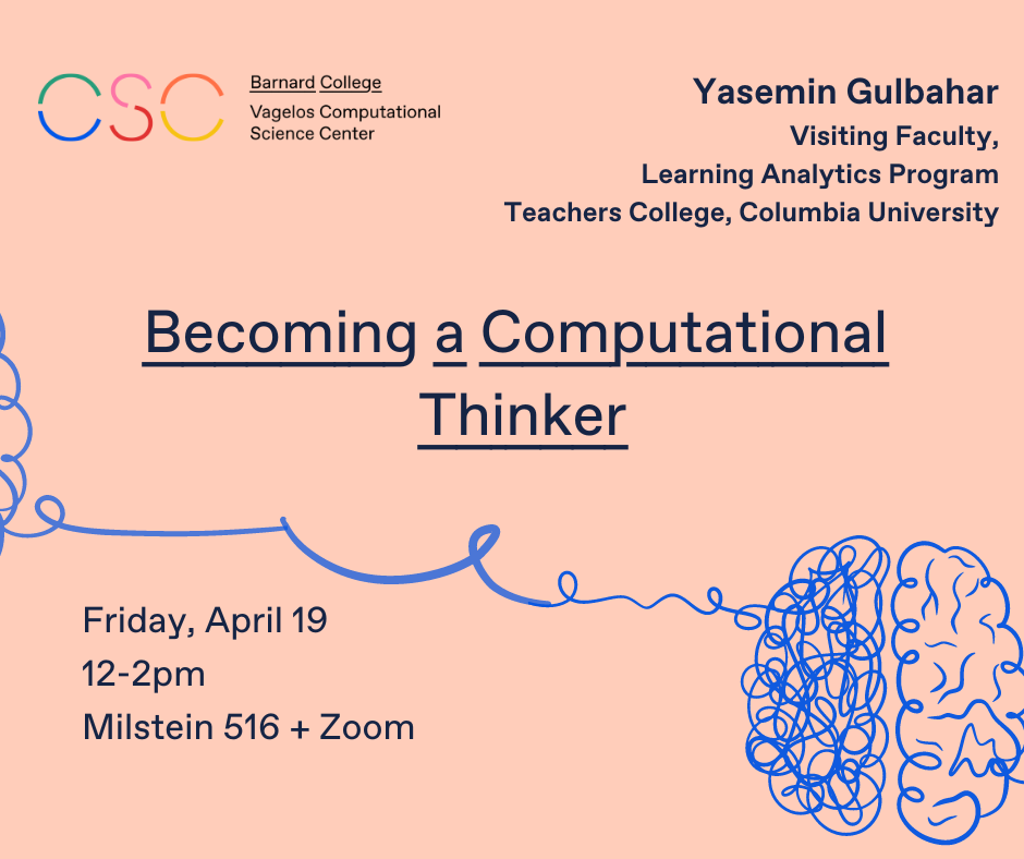 CSC Workshop: Becoming a Computational Thinker | Barnard College